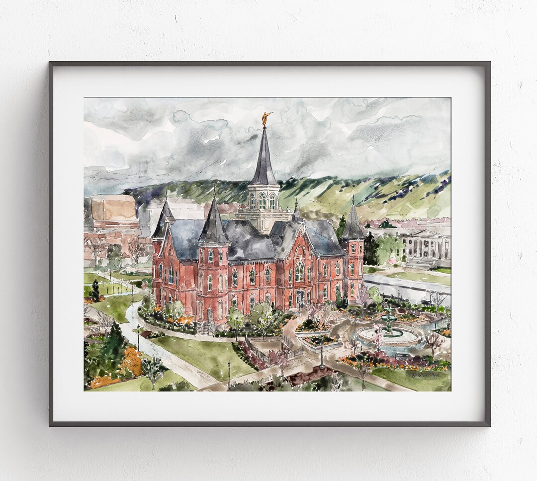 Provo City Temple Watercolor Art Print: LDS Temple Artwork - Etsy