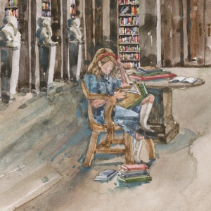 Matilda, Library Art Print, Roald Dahl Art, the Books Transported Her ...