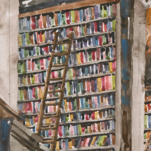 Matilda Library Art Print Roald Dahl Art the Books | Etsy