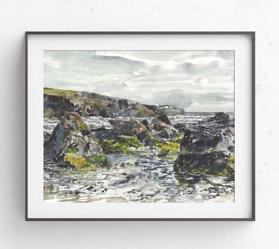Gunwalloe Church Cove Watercolor, Cornwall Artwork, Poldark, Luke ...
