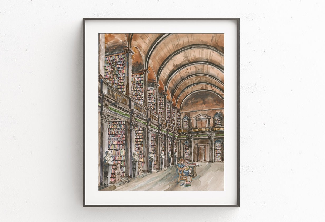 Matilda Library Art Print Roald Dahl Art the Books | Etsy