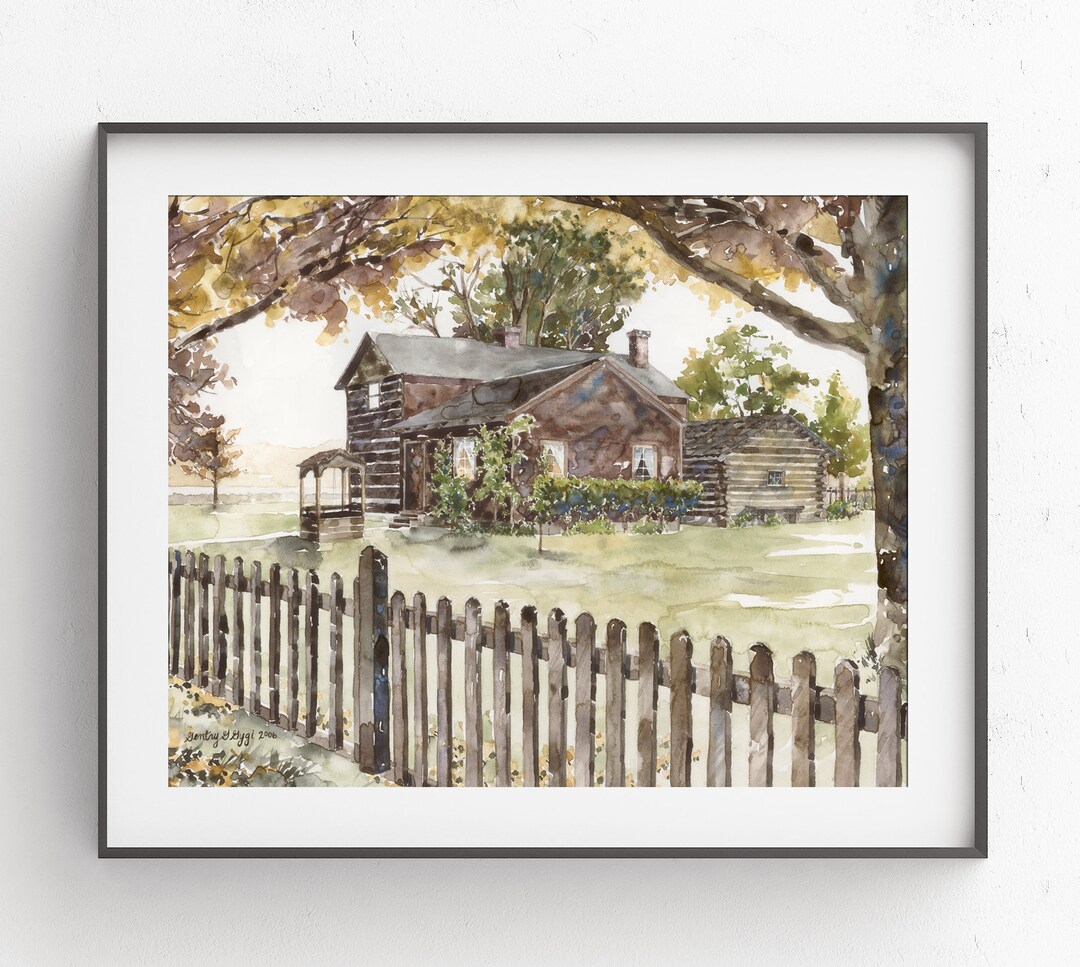 Joseph Smith Homestead Decor, Historical Nauvoo Watercolor Art Print ...