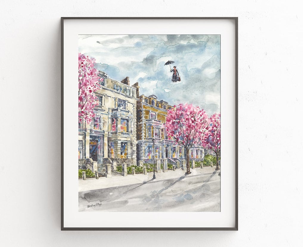 17 Cherry Tree Lane Watercolor Painting London Architecture | Etsy