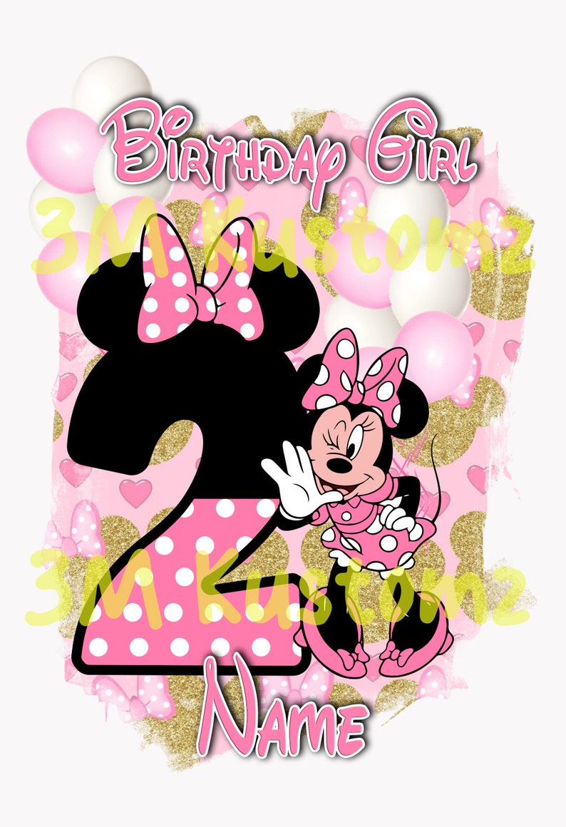 Minne Mouse 2nd Birthday Personalized PNG - Etsy
