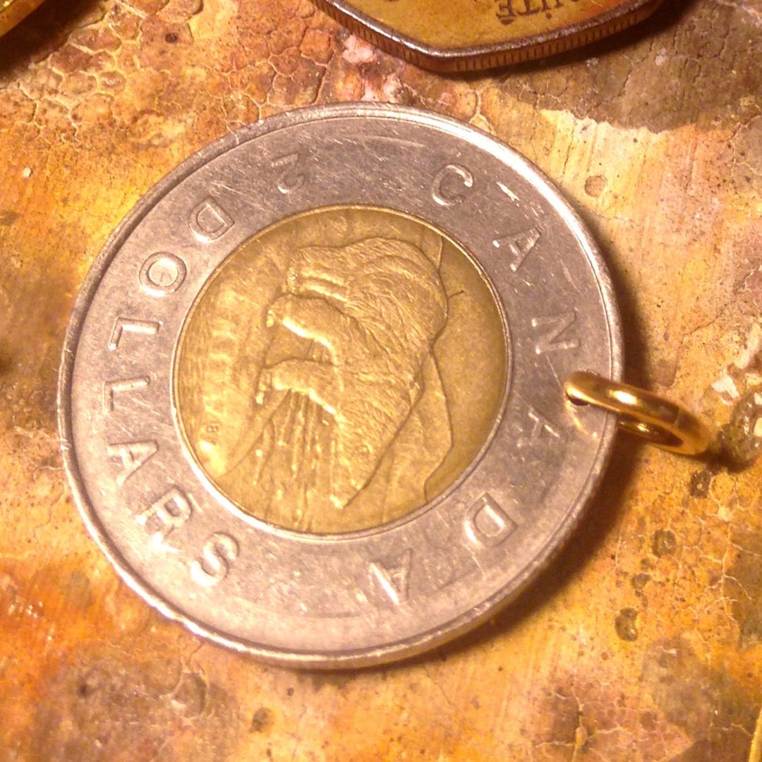 Canadian 2 Dollars Charm and Necklace // Coin, Canada, Toonie ...