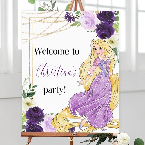 Princess Rapunzel Welcome Sign Custom Tangled Princess - Etsy