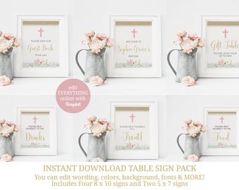 Baptism table decor | Etsy