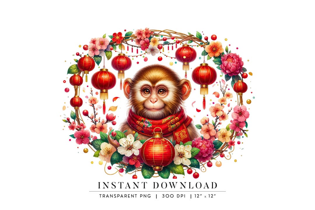 Chinese Zodiac Sign Clipart, Monkey New Year 2025 PNG, Asian Tradition ...