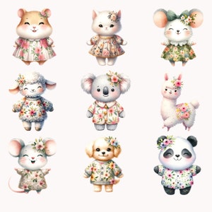 Spring Cuties Clipart Assortment, Watercolor Animals, Fairies and ...