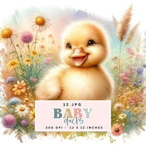 Adorable Baby Duck Clipart JPEG, Perfect for Scrapbooking, Paper ...