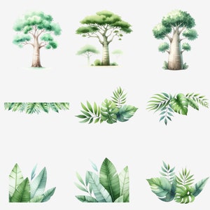 Safari Animal Clipart Pack, Cute Jungle Creatures PNG, Digital Download ...