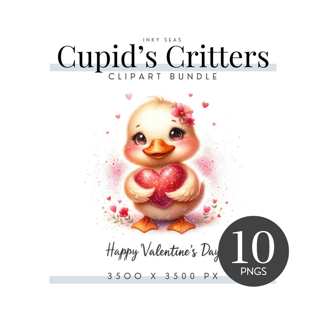 Valentine Farm Animals Clipart, Cute Animal Love Illustrations ...