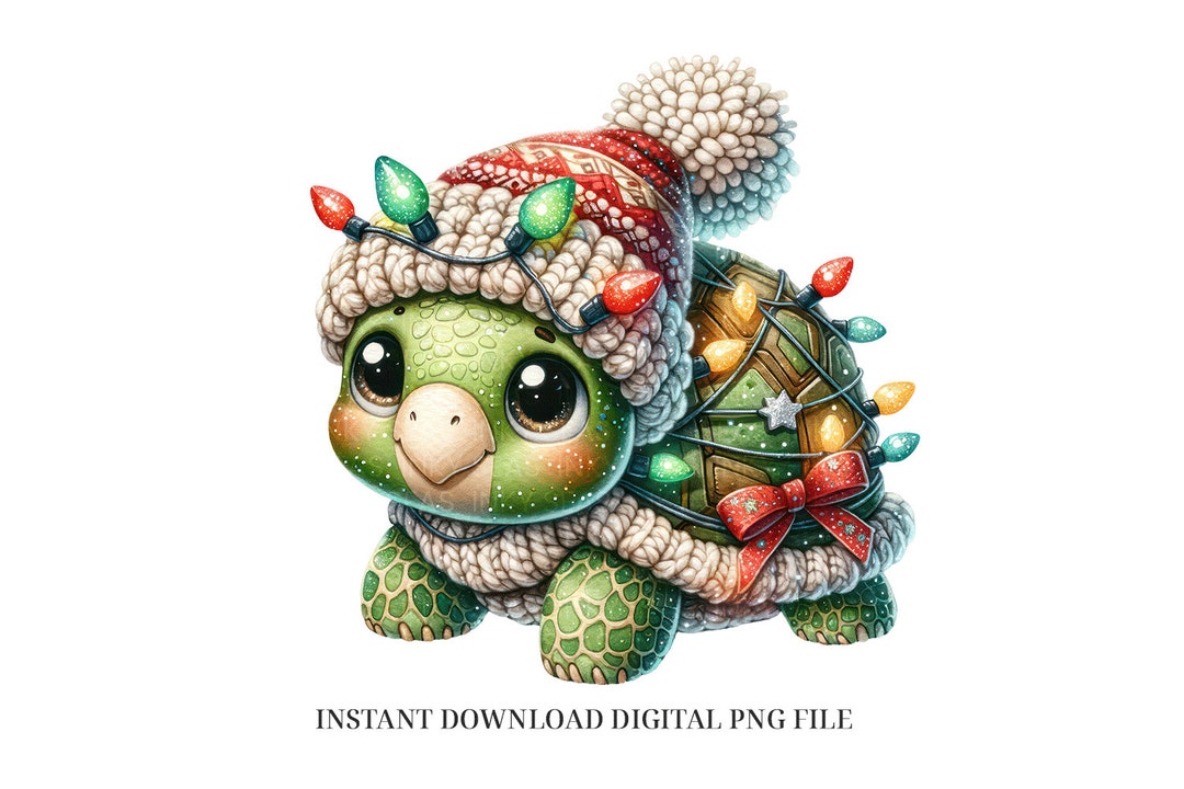 Turtle Christmas PNG Christmas Turtle Sublimation Design - Etsy