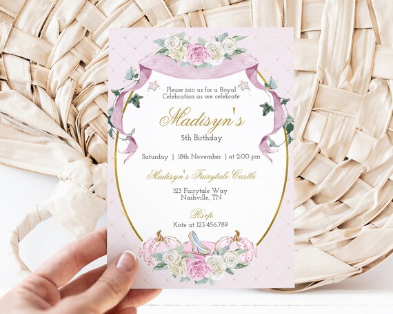 Cinderella Invitation, Princess Birthday Invitation, Royal Ball Digital ...