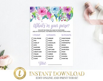 Elephant Whats in Your Purse Shower Game Whats In Your Purse