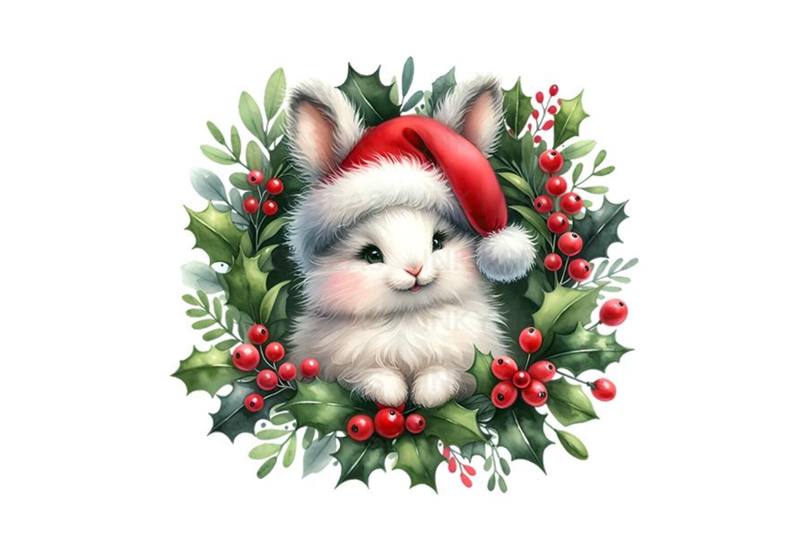 Christmas Bunny Clipart PNG Bundle, Assorted Holiday Designs (digital ...