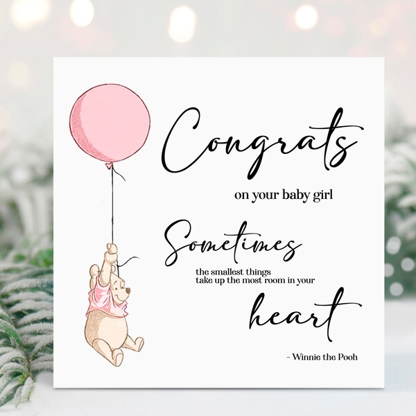 Winnie the Pooh Congratulations Card - Etsy