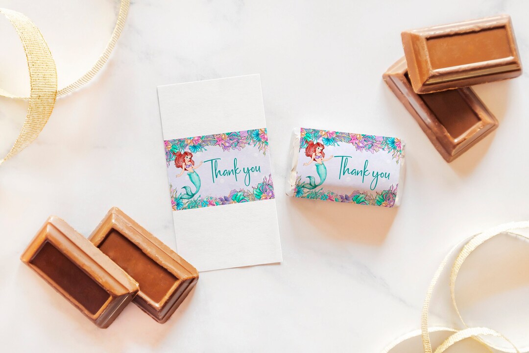 Mermaid Mini Chocolate Wrappers Under the Sea Birthday or - Etsy