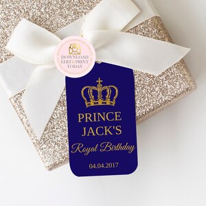 Royal Prince Favor Tags Prince Thank You Tags Prince Baby - Etsy