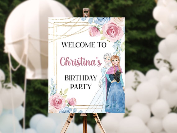 Ice Princess Welcome Sign, Winter Wonderland Frozen Printable Sign ...