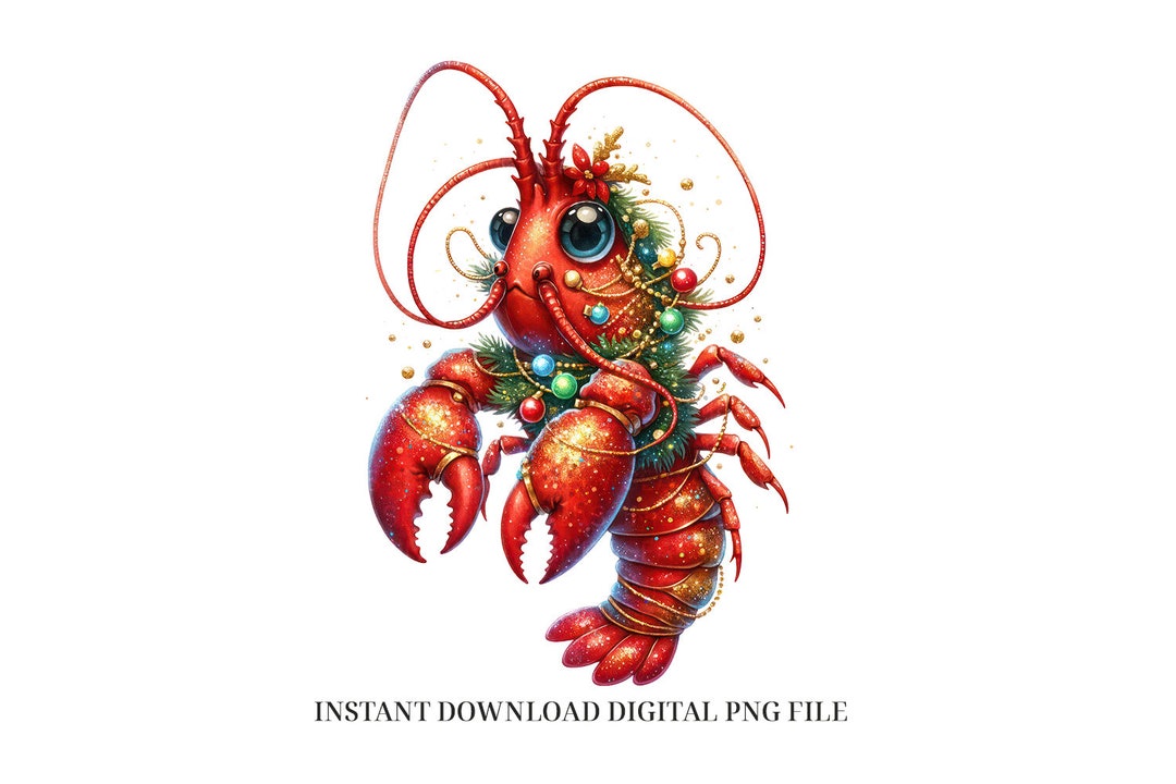 Crawfish Christmas PNG, Crawfish PNG, Southern Christmas PNG, Printable ...