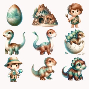 Cute Dinosaur Clipart Set, Digital Download, Kids Illustration Pack ...