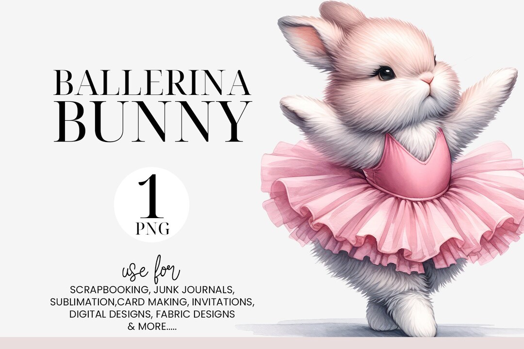 Ballerina Bunny Clipart Watercolor Ballet Rabbit Watercolor - Etsy