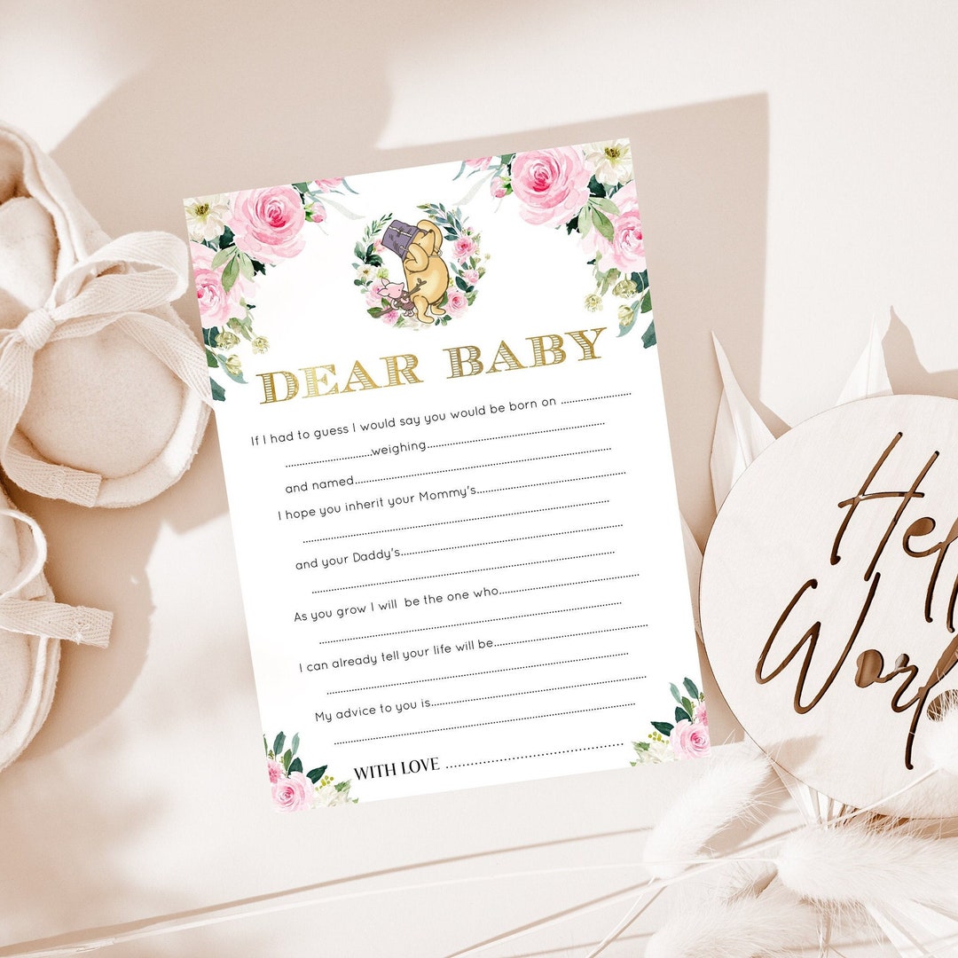 Dear Baby Card With Winnie Pooh & Piglet Classic Pooh Bear - Etsy