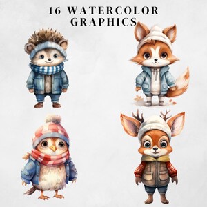 Woodland Baby Animals Clipart, Cute Watercolor Woodland Animal ...