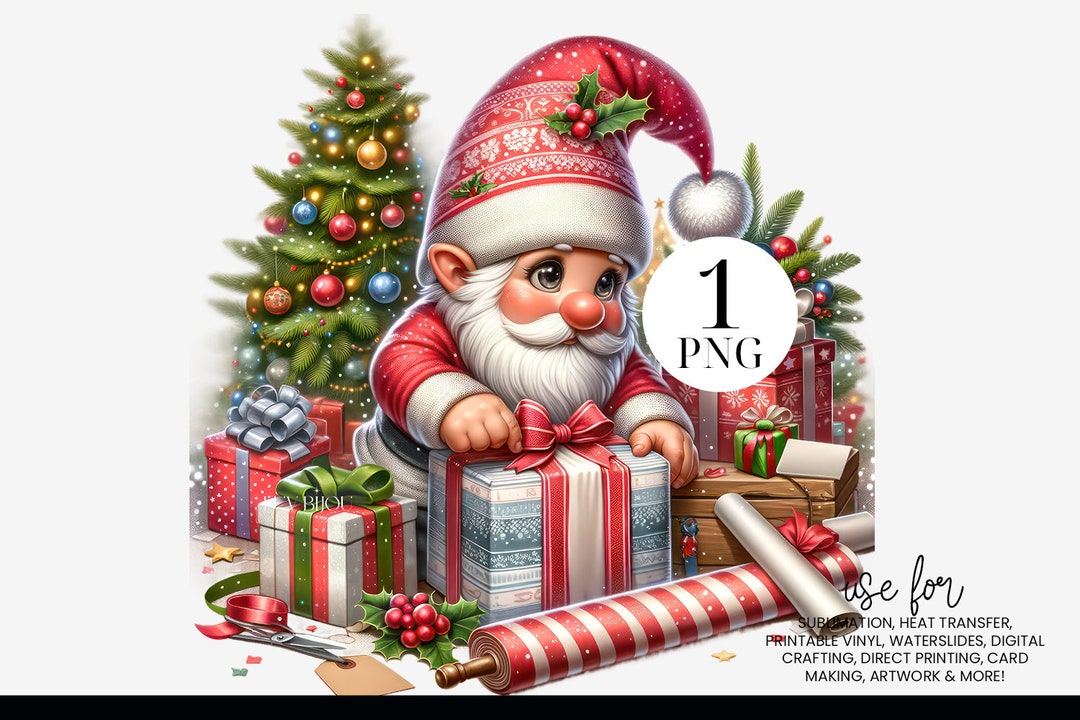 Christmas Gnome Clipart Holiday Gnome Clipart PNG High - Etsy