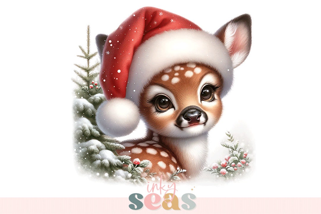 Baby Deer Christmas PNG, Reindeer Clipart, Christmas Clipart, Santa Png ...