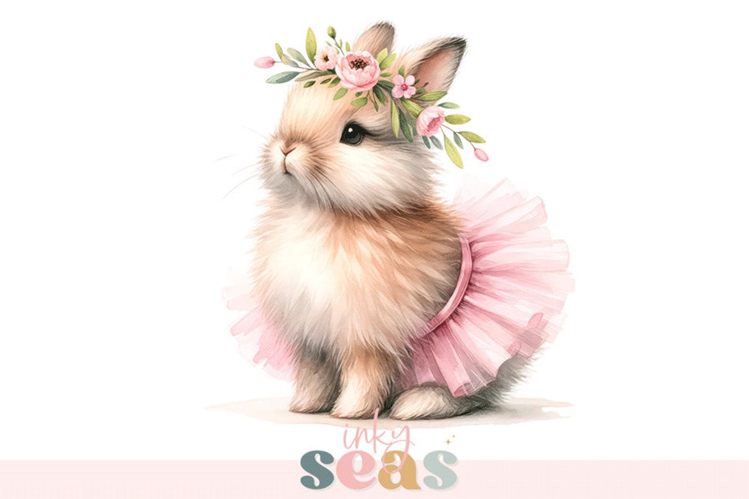Bunny Ballerina Watercolor Clipart, Ballet Rabbit PNG, Tutu Art, Cute ...