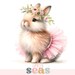 Bunny Ballerina Watercolor Clipart, Ballet Rabbit PNG, Tutu Art, Cute ...
