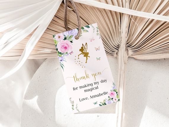 INSTANT DOWNLOAD Fairy Favor Tags, Printable, Editable, Fairy Party ...
