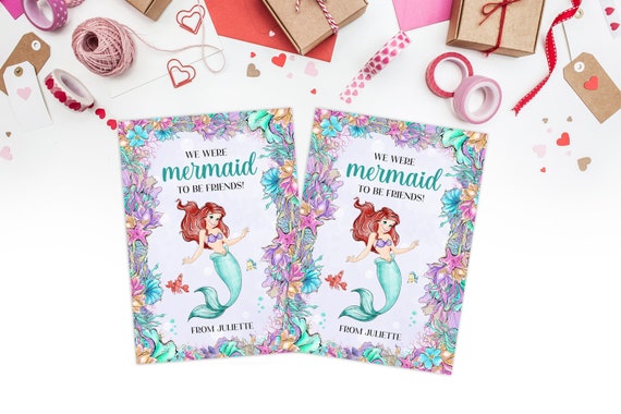 Mermaid Valentines Card, Printable We Were Mermaid To Be Friends ...