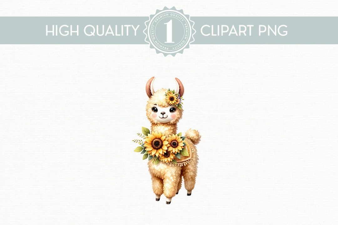 Cute Alpaca Clipart PNG, High Quality Digital Download, Llama Graphic ...