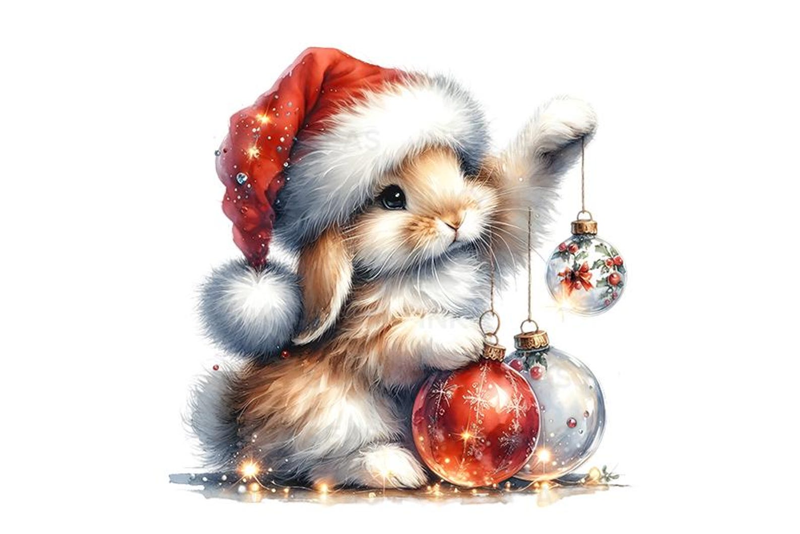 Christmas Bunny Clipart PNG Bundle, Assorted Holiday Designs (digital ...