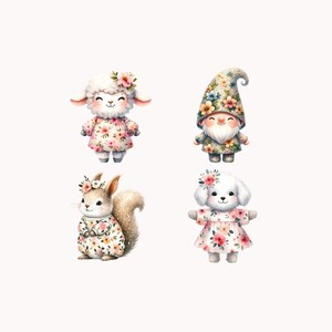 Spring Cuties Clipart Assortment, Watercolor Animals, Fairies and ...