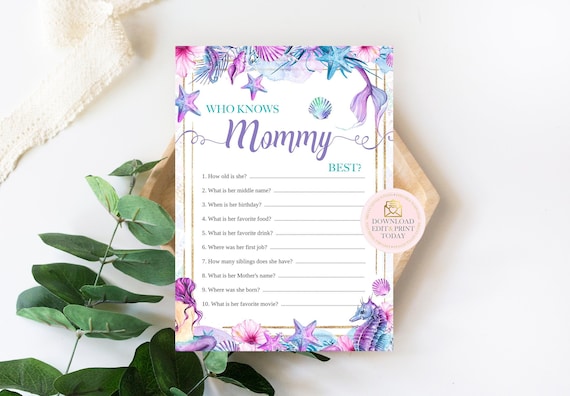 Little Mermaid Baby Shower Games