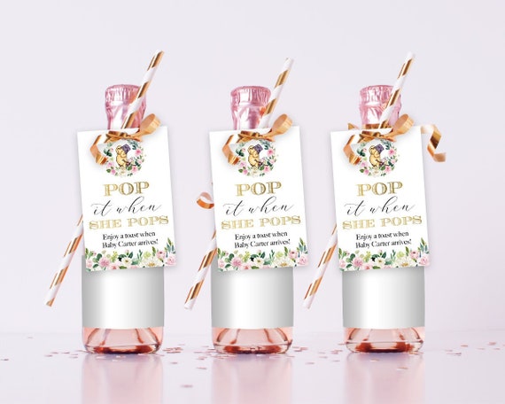 Classic Winnie Pooh Pop it When She Pops Champagne Label - Edit ...
