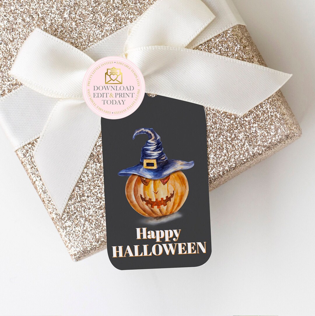 Editable Halloween Tags Halloween Gift Tags Halloween Party - Etsy
