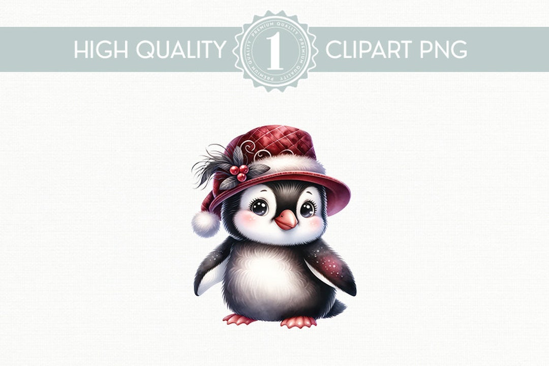 Cute Penguin Clipart, High-quality PNG, Cartoon Penguin With Hat Design ...