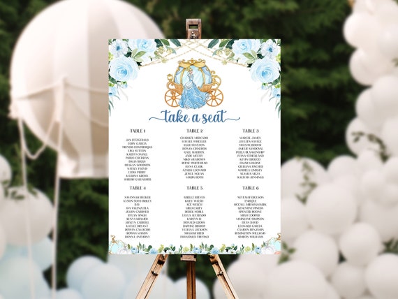 Cinderella Seating Chart, Editable Seating Plan Template, Princess ...