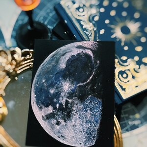 Quarter Moon Vintage Astronomy Art Print - Etsy