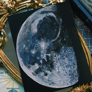 Quarter Moon Vintage Astronomy Art Print - Etsy