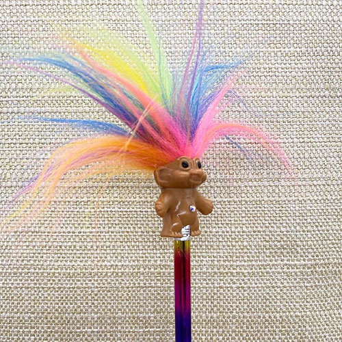 Troll Doll Pencil Topper Rainbow Troll Pencil Troll Pencil | Etsy