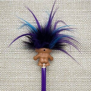 Handmade Troll Doll Pencil Topper: Noir Rainbow Hair, Lucky Charm - Etsy