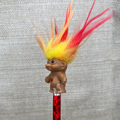 Troll Doll Pencil Topper Flame Hair Troll Pencil Troll - Etsy