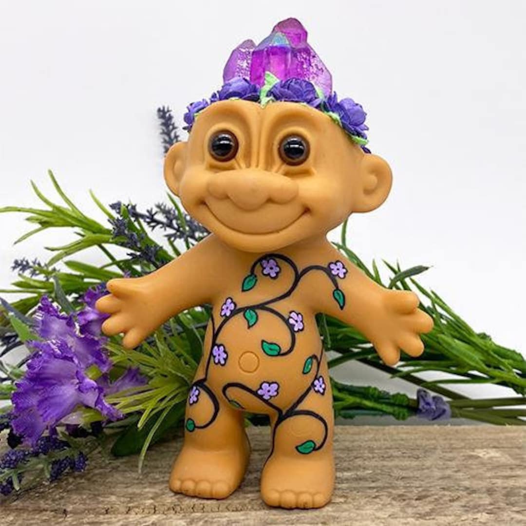 Troll Doll, Purple Crystal Troll Doll, Crystal Doll, Crystal Trolls ...