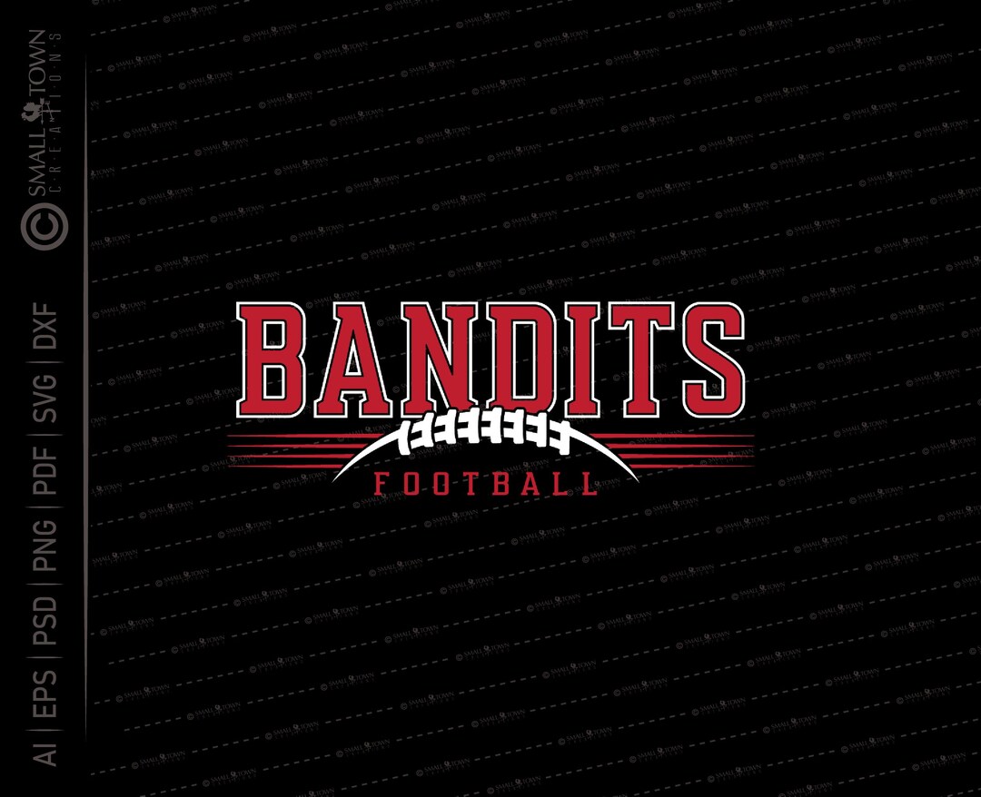Bandit Football SVG // © Smalltownnecreations 9.1.24 - Etsy